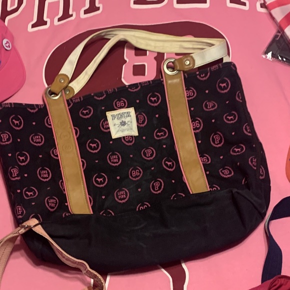 PINK Victoria's Secret | Bags | Monogram Victorias Secret Pink Tote ...